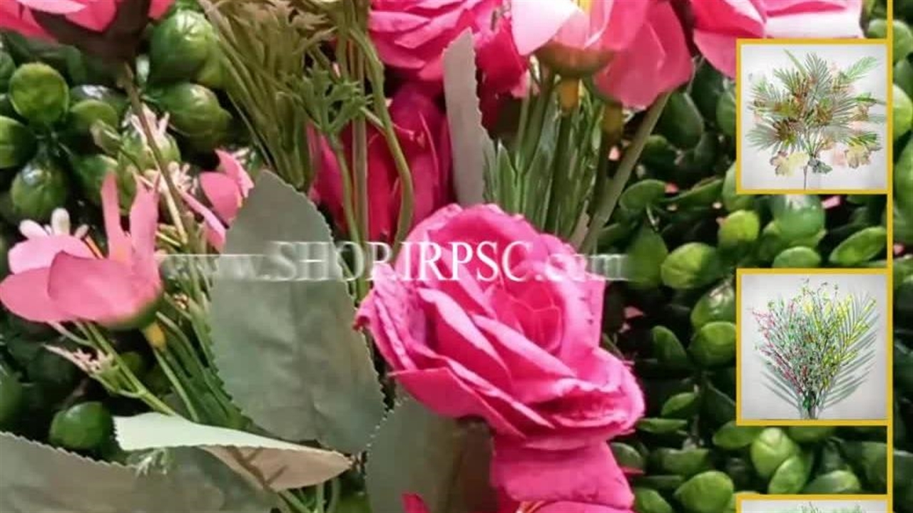 خرید بوته گل مصنوعی رز 5 شاخه| فروشگاه ملی - نماشا